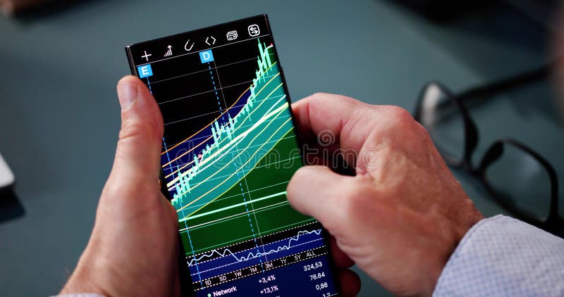 Broker Trading Online on Stock Exchange Stock Photo - Image of mobile ...