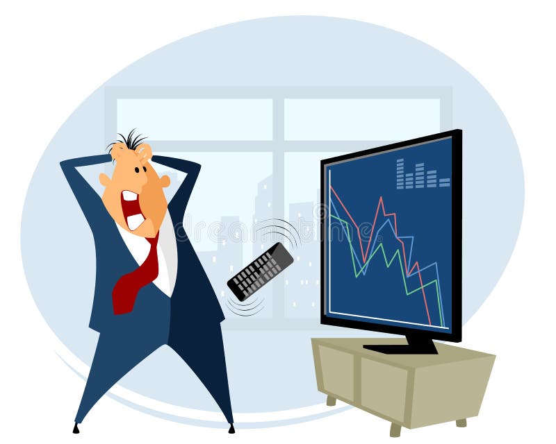 Broker Trading on the Stock Stock Vector - Illustration of cartoon ...