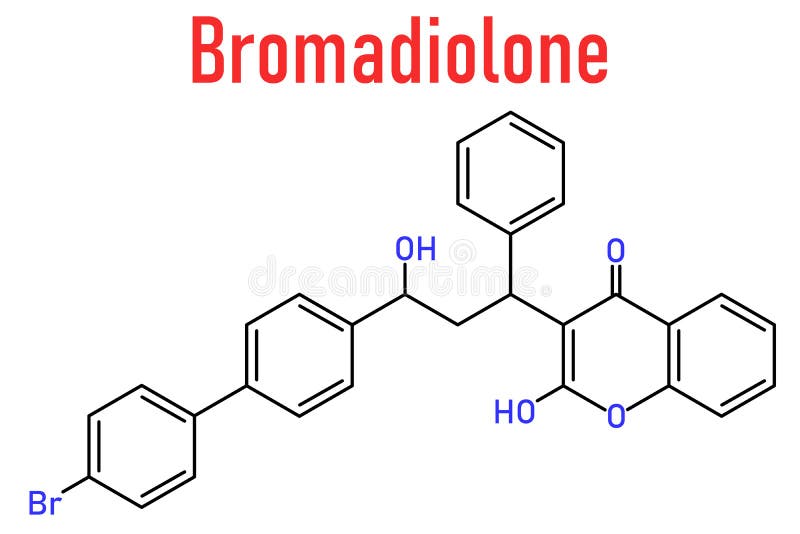 Bromadiolone Rodenticide Molecule. Vitamin K Antagonist. Skeletal ...