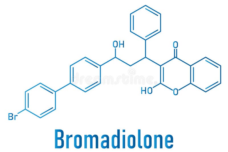 Bromadiolone Rodenticide Molecule. Vitamin K Antagonist. Skeletal ...