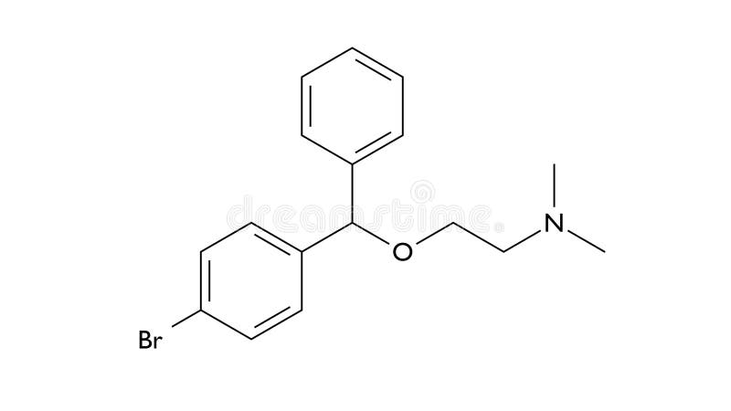 Bromazine Molecule, Structural Chemical Formula, Ball-and-stick Model ...