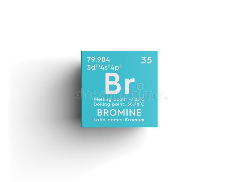 Bromine. Bromum. Halogens. Chemical Element of Mendeleev S Periodic ...