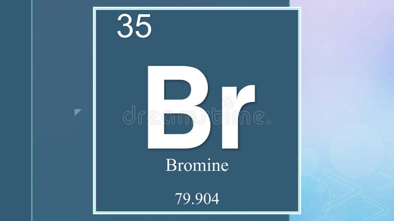 Bromine Chemical Element Symbol on Blue Solid and Gradient Background ...