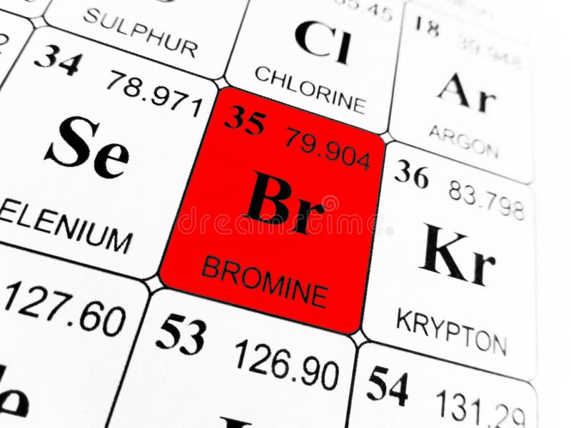 Bromine on the Periodic Table of the Elements Stock Photo - Image of ...