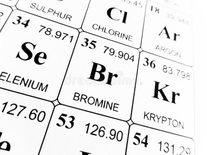Bromine on the Periodic Table of the Elements Stock Photo - Image of ...