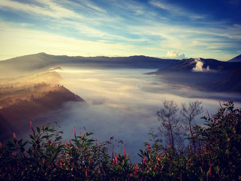 Bromo Sunrise stock photo. Image of view, cloud, mountain - 170493420