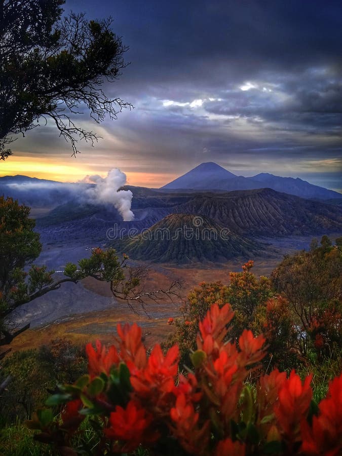 Bromo Tengger Semeru National Park Active Volcanoes Stock Photo - Image ...