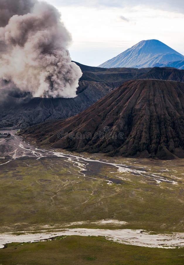 The Bromo Volcano Eruption, East Java Stock Image - Image of east ...