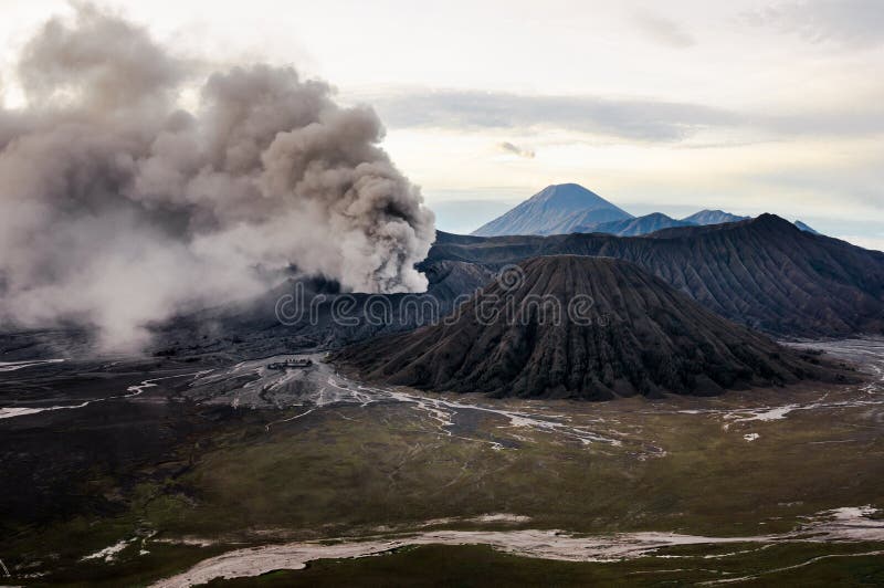 The Bromo Volcano Eruption, East Java Stock Photo - Image of asia ...