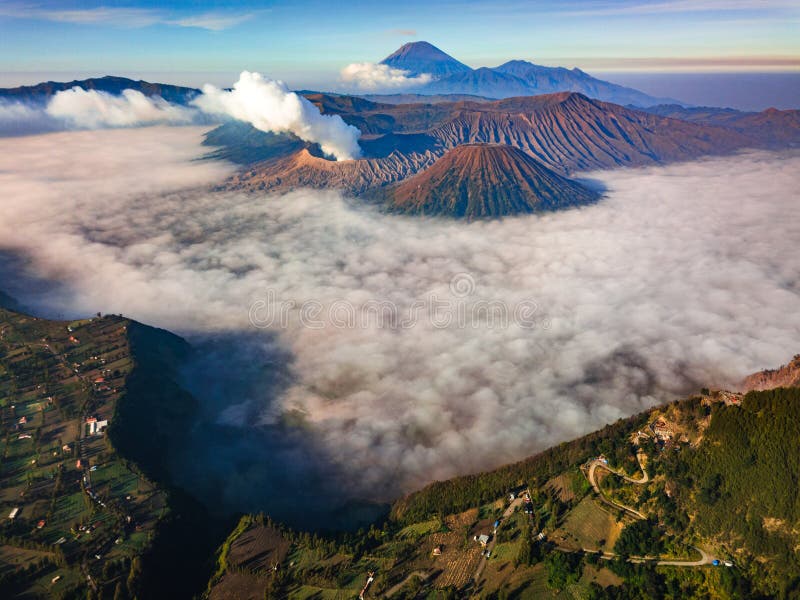 Bromo Volcano at Sunrise, East Java, Indonesia Stock Image - Image of ...