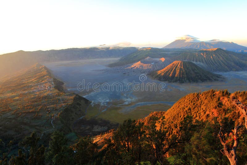 Bromo Volcano at Sunrise, Java, Indonesia Stock Image - Image of park ...