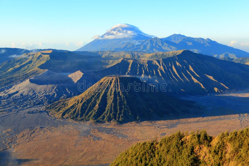 Bromo Volcano at Sunrise, Java, Indonesia Stock Photo - Image of ...