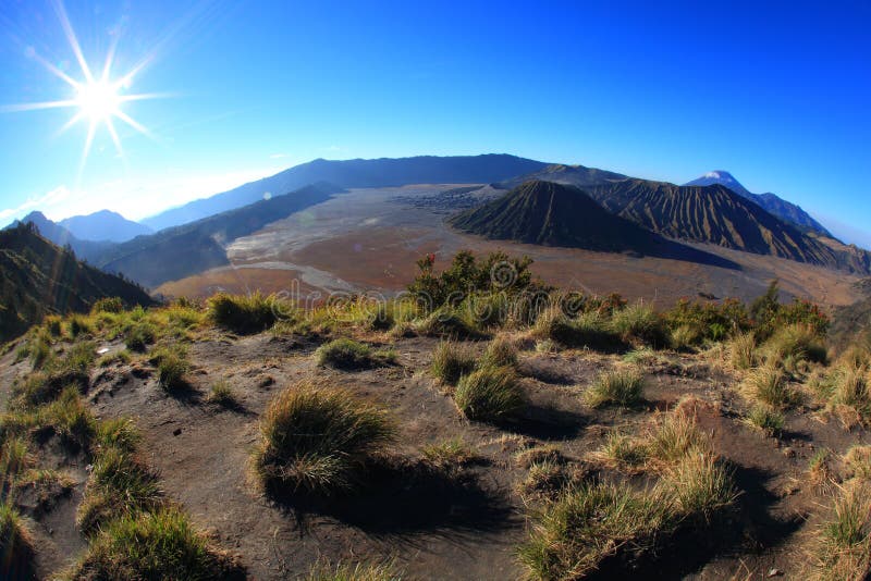 Bromo Volcano at Sunrise, Java, Indonesia Stock Photo - Image of ...