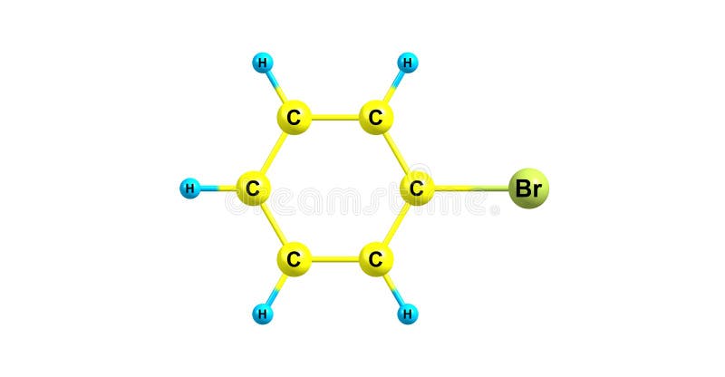 Bromobenzene Molecular Structure Isolated on White Stock Illustration ...