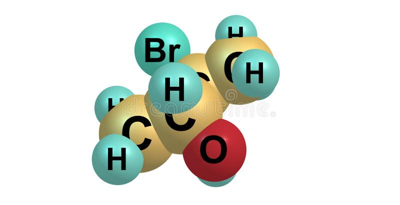 Bromobutanol Molecular Structure Isolated on Black Stock Illustration ...