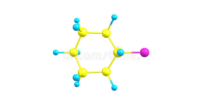 Bromocyclohexane Molecular Structure Isolated on Black Stock ...