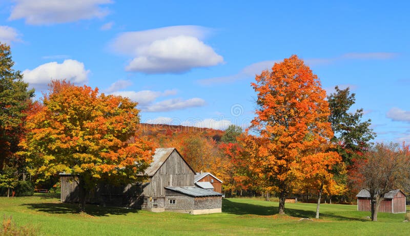 Old Barn in Fall Landscape Eastern Township Bromont Stock Image - Image ...