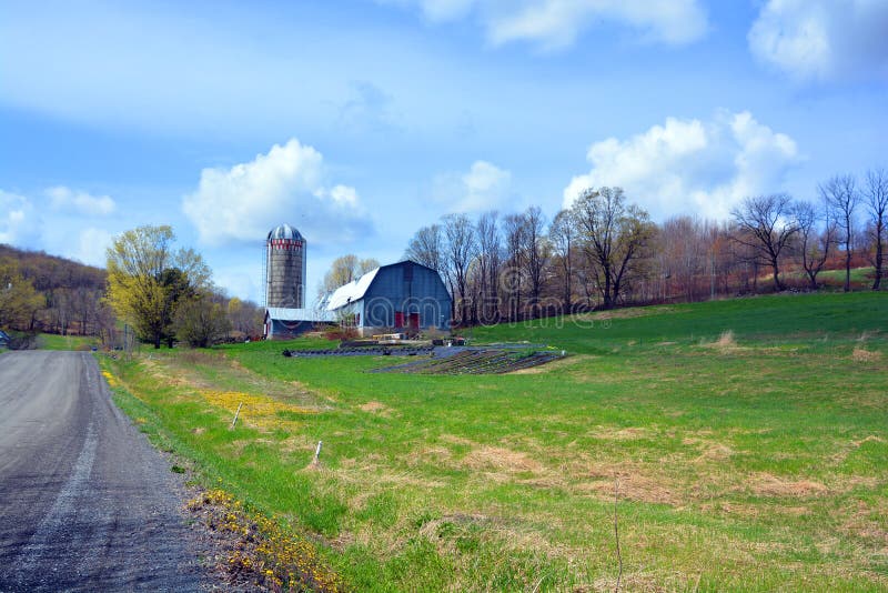 Red Barn In Spring Snowstorm Stock Image - Image of farming, blowing ...