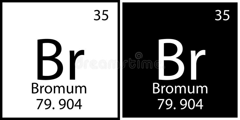 Bromum Chemical Element. Science Sign. Square Frames. Mendeleev Table ...