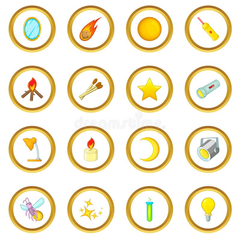 Bron Van Licht Pictogrammencirkel Vector Illustratie - Illustration of ...