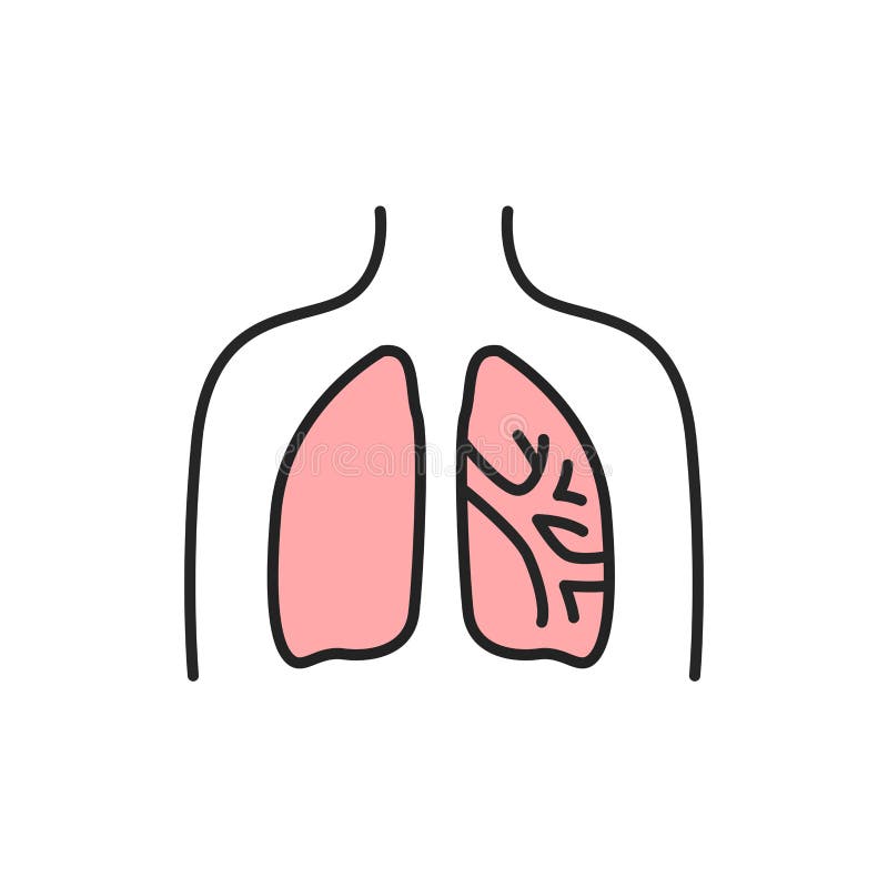 Bronchiectasis Line Color Icon. Sign for Web Page, Mobile App Stock ...