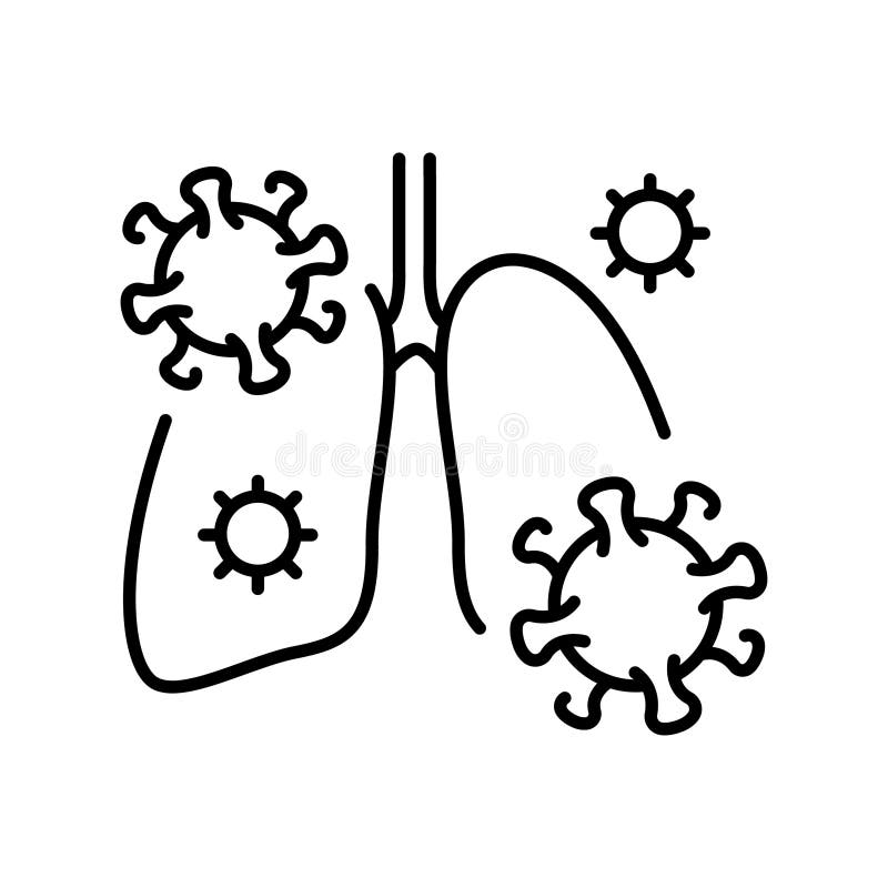 Bronchitis Line Black Icon. Human Disease Sign for Web Page, Mobile App ...