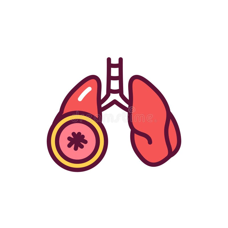 Bronchitis Line Black Icon. Inflammatory Process Lungs. Human Organ ...