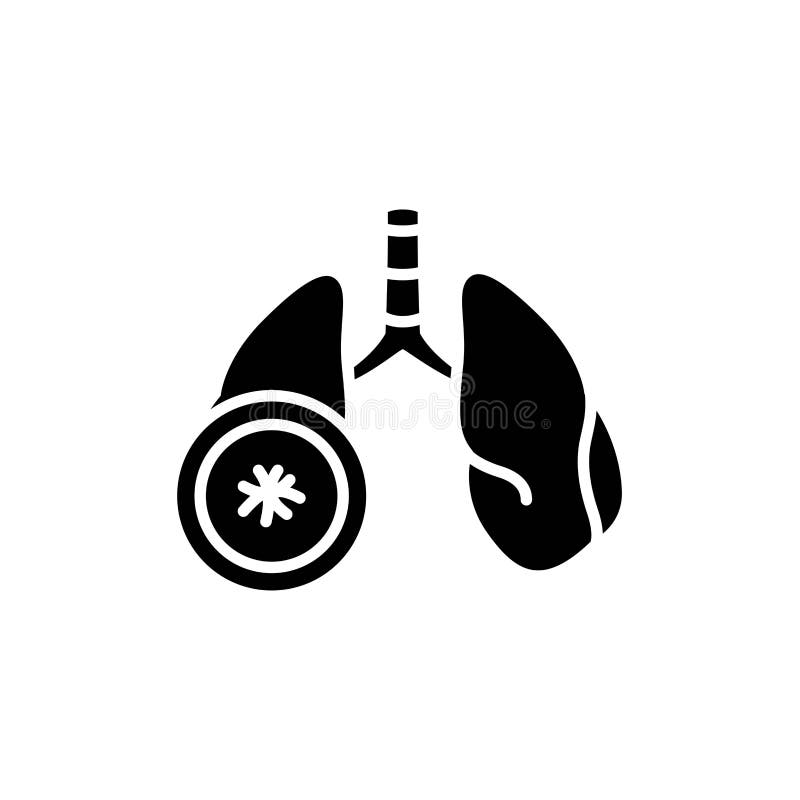 Bronchitis Line Black Icon. Inflammatory Process Lungs. Human Organ ...