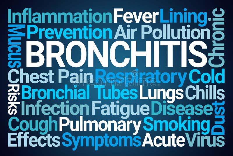 Bronchitis Word Cloud stock illustration. Illustration of fever - 175382182