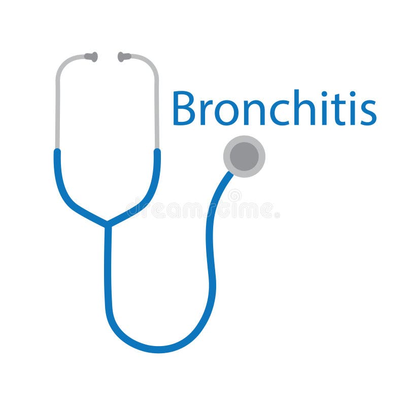 Bronchitis Word and Stethoscope Icon Stock Vector - Illustration of ...