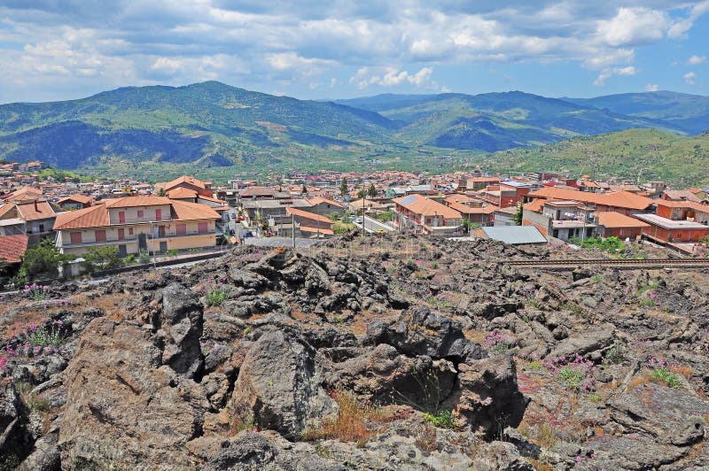 Bronte town. stock photo. Image of explosion, italy, roof - 27271706