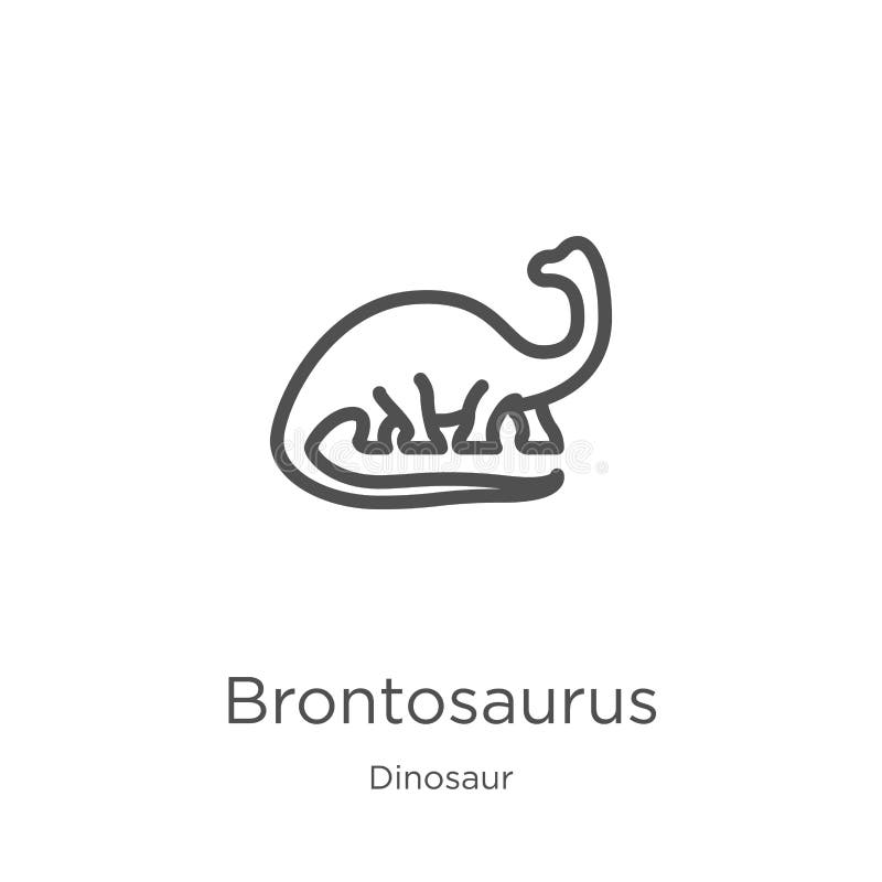 Brontosaurus Icon Vector from Dinosaur Collection. Thin Line ...