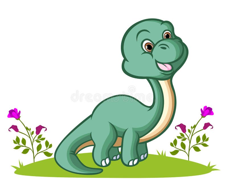 The Brontosaurus is Playing and Standing with Happy Face Stock Vector ...