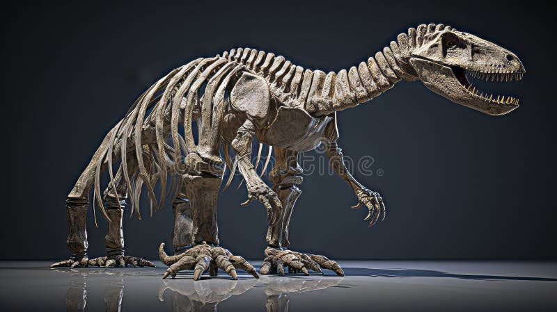 Brontosaurus Skeleton Reconstruction Stock Illustration - Illustration ...