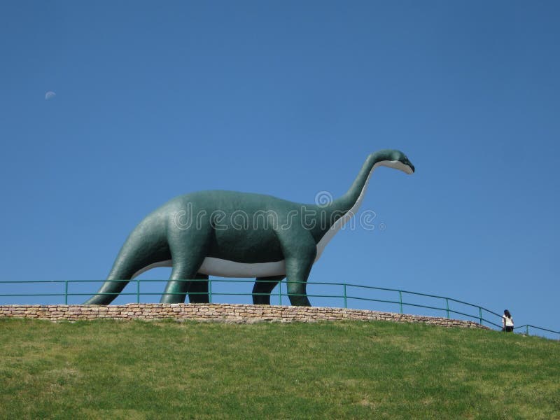 Brontosaurus Standing on Top of a Hill Editorial Stock Image - Image of ...