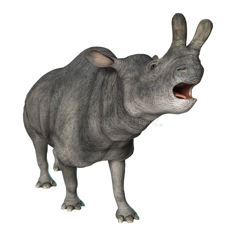 Brontotherium or Thunder Beast Stock Illustration - Illustration of ...