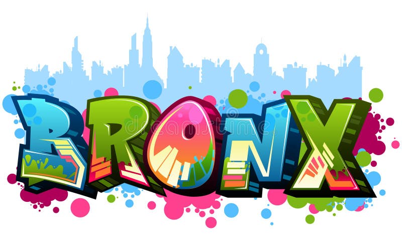Bronx - Graffiti Styled Vector Logotype Design Stock Vector ...