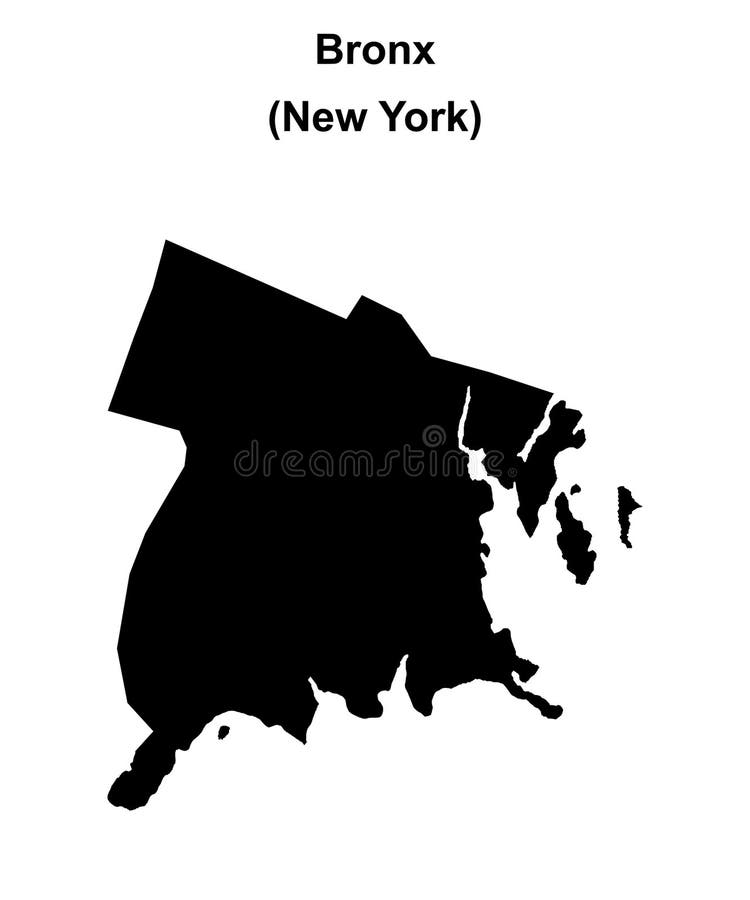 Bronx outline map stock vector. Illustration of territory - 361727871