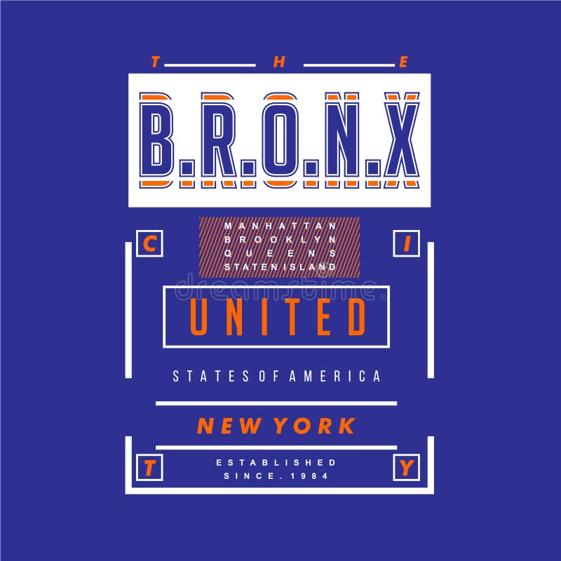 Bronx, NYC Vintage Graphic for Number T-shirt. Original Clothes Design ...
