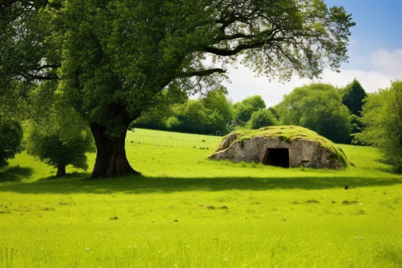 Bronze Age Dolmens in a Green Field Stock Photo - Image of structures ...