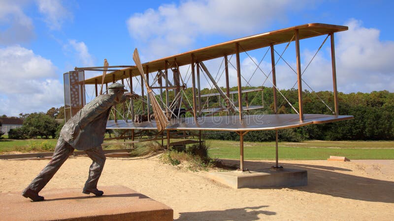 Bronze Airplane Statue Depicting the First Flight of the Wright ...