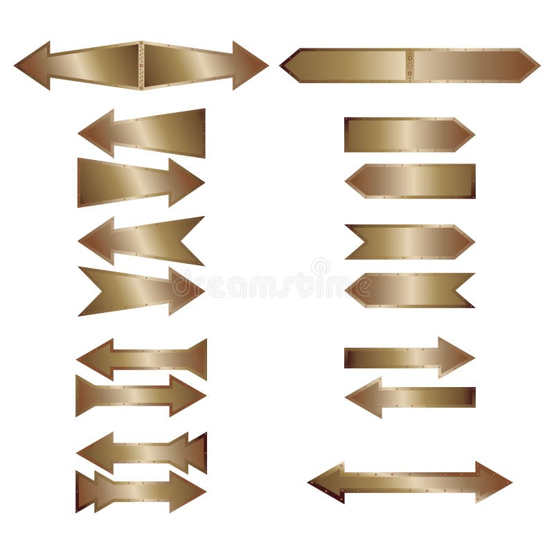 Bronze_arrow_set stock vector. Illustration of board - 109175201