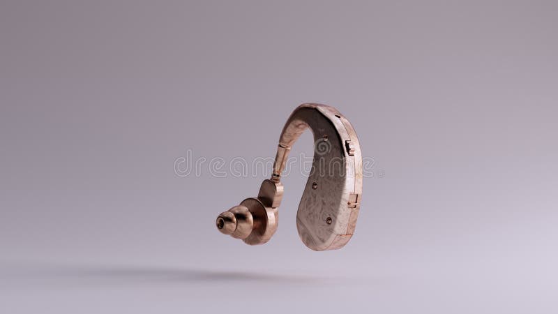 Bronze Behind the Ear Hearing Aid Stock Illustration - Illustration of ...