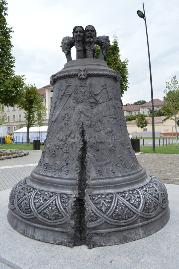 Bronze Bell with Battle Scenes and Statues. Stock Photo - Image of ...