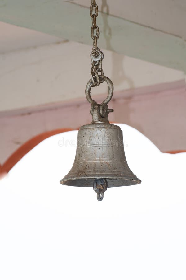 Bronze Bell in India Temple with Blur Background, Temple Brass Bell ...
