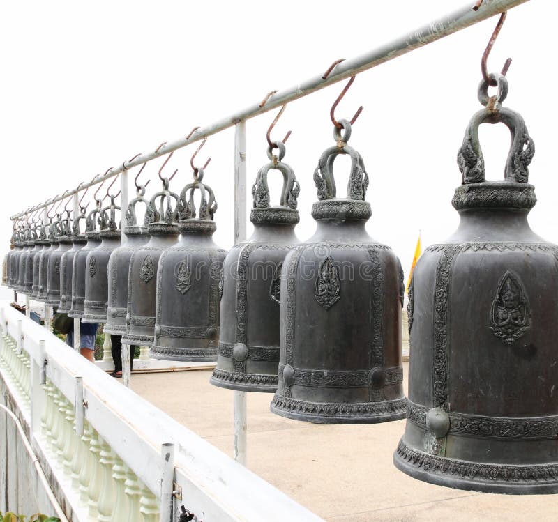 Bronze bell in the temple stock image. Image of east - 26047265