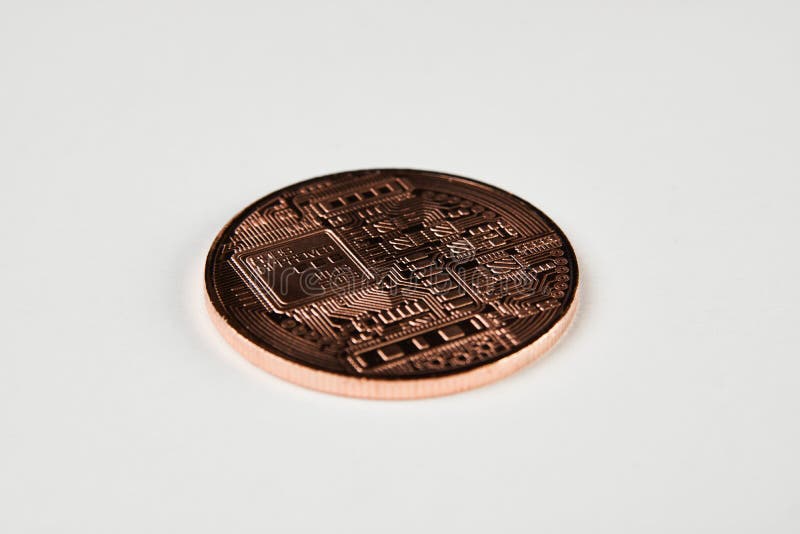 Bronze Bitcoin Circuit Texture on White Stock Photo - Image of commerce ...