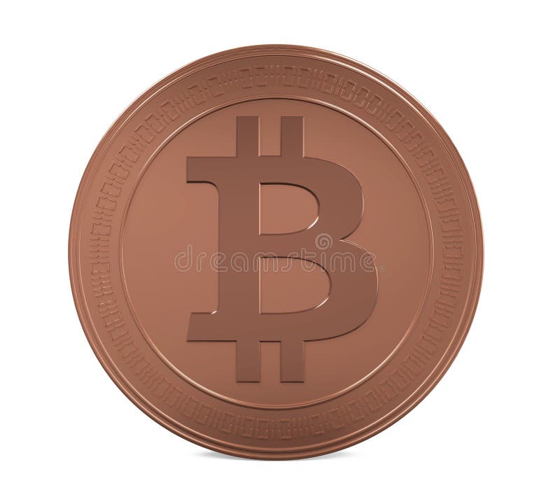 Bronze Bitcoin Isolated stock illustration. Illustration of banking ...