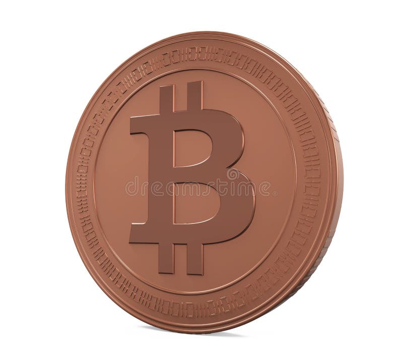 Bronze Bitcoin Isolated stock illustration. Illustration of financial ...