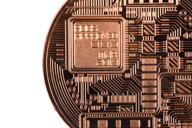 Bronze Bitcoin Isolated on White Background Stock Image - Image of ...